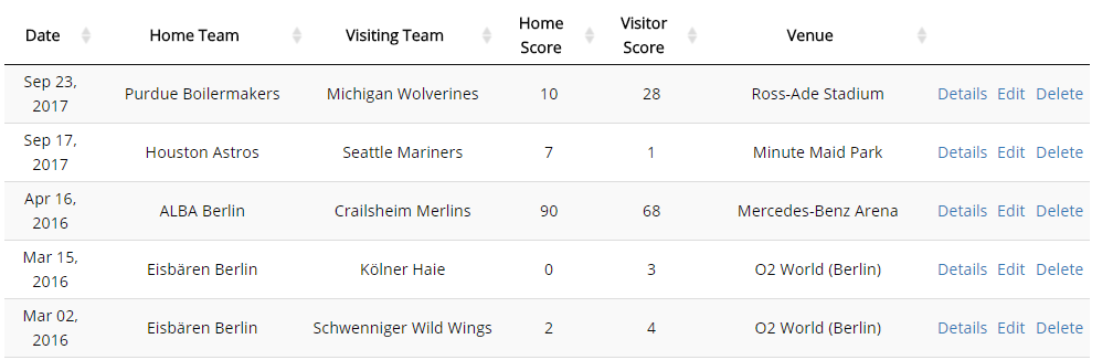 Index - The Sports Logbook
